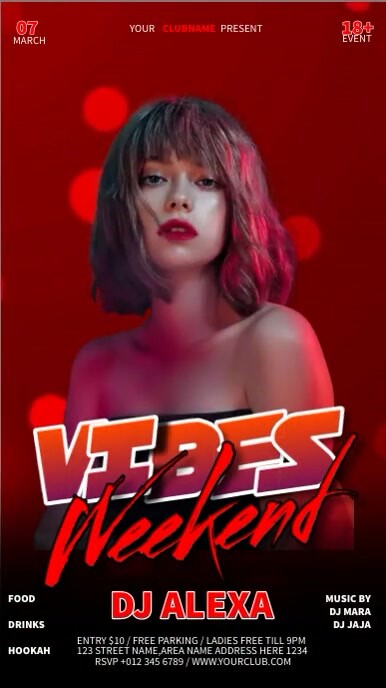 Red 3d Vibes Party Instagram Story Templat | PosterMyWall