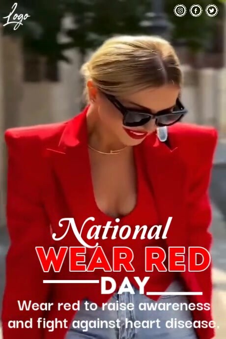 Red 3d Wear Red Day Poster Template | PosterMyWall