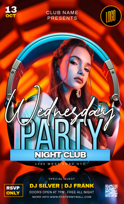 Red 3d Wednesday Night Party Legal As Template | PosterMyWall