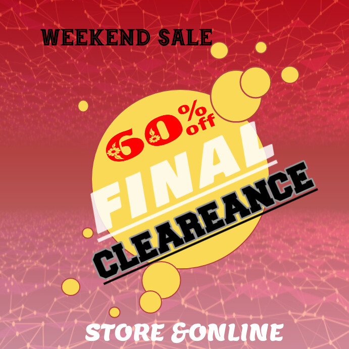 Red 60% Off Wewkend Sale Instagram Post Template | PosterMyWall