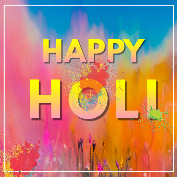 Red Abstract Colorful Happy Holi Instagram Post Template | PosterMyWall