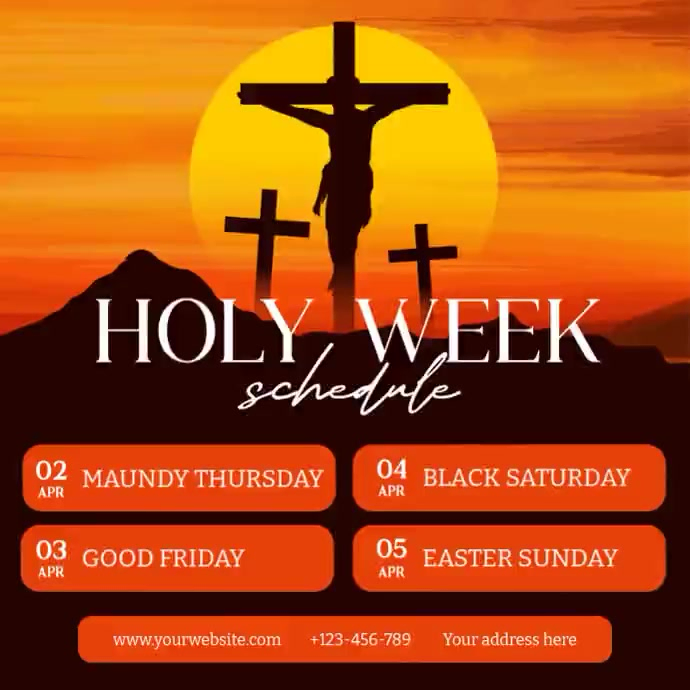Red Abstract Holy Week Schedule Instagram Post Video Template ...
