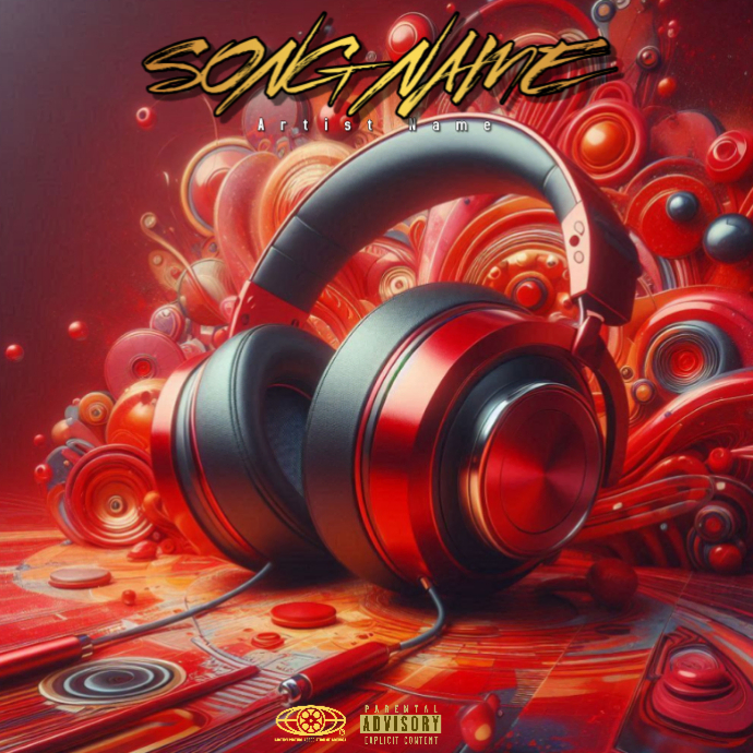 Plantilla de Red Abstract Music Album Cover Album Cover | PosterMyWall