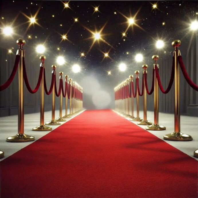 Red Abstract Red Carpet Glamour Entrance Instagram Post Template | PosterMyWall