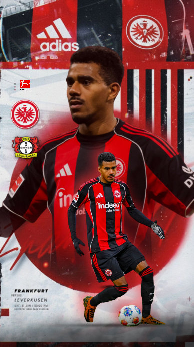 Red Abstract Soccer Match Day Instagram Story Template | PosterMyWall