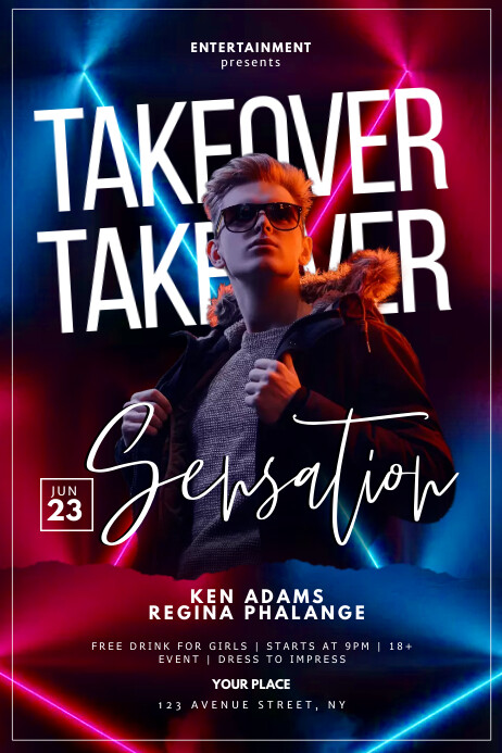 red Abstract Sound Flyer Template | PosterMyWall