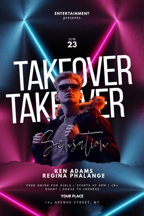 red Abstract Sound Flyer Template | PosterMyWall