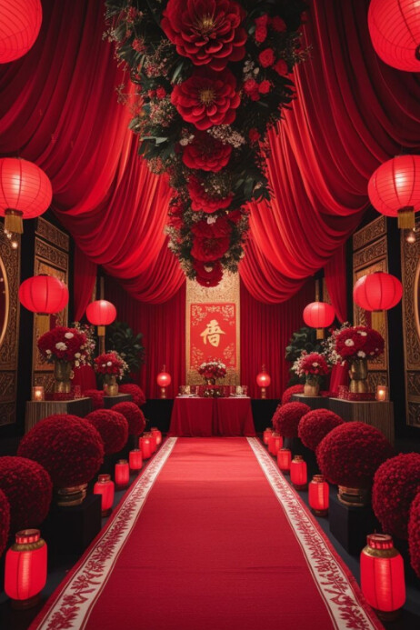 Copy of Red Abstract Wedding Entrance Design Poster | PosterMyWall