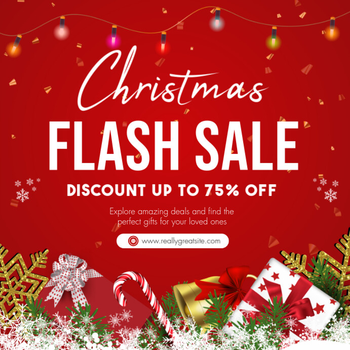 Copy of Red ad White Modern Christmas Flash Sale Instagram post ...