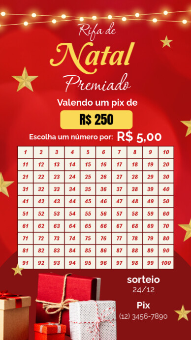 Red Alegre Rifa De Natal Premiado História Do Instagram Template | PosterMyWall