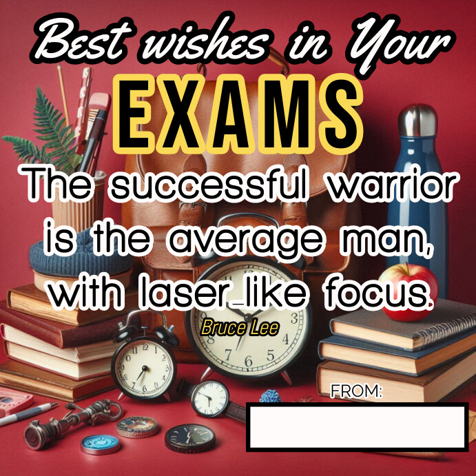 Red All The Best In Your Exams Card Design In Template | PosterMyWall