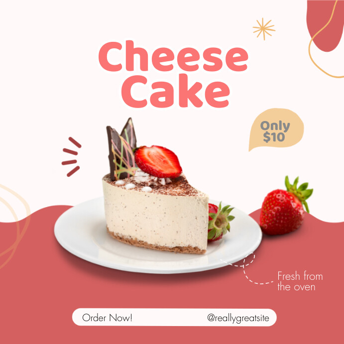 Copy of Red and Beige Sweet Cheese Cake Product Promo | PosterMyWall