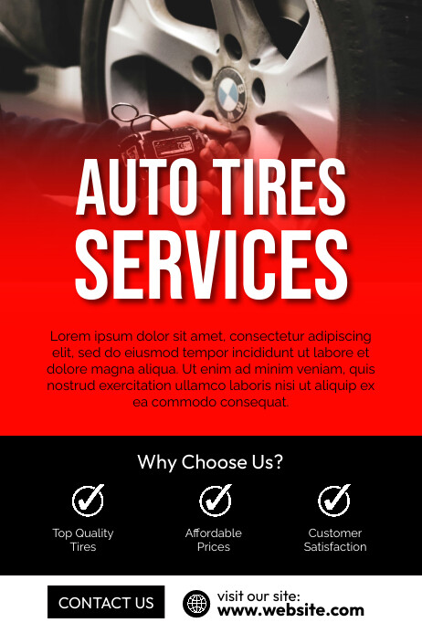 Red and black Auto service flyer Template | PosterMyWall