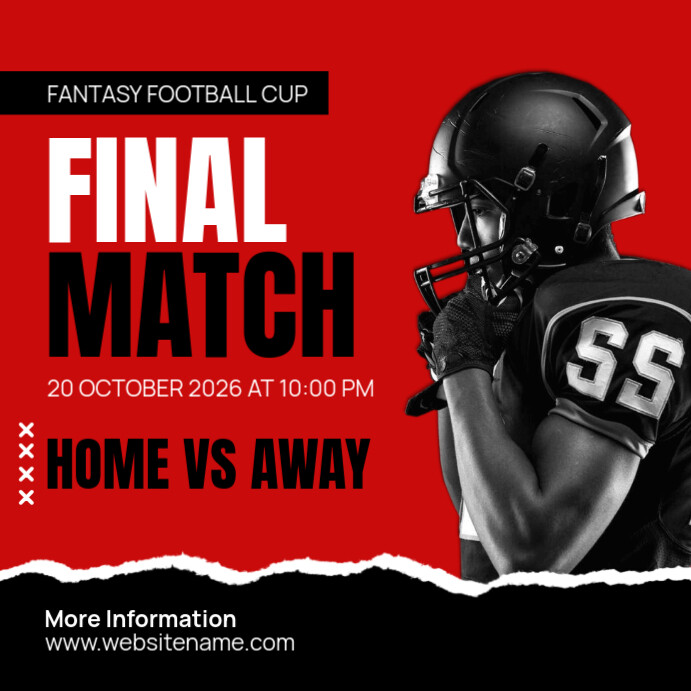 red and black football final match poster Template | PosterMyWall