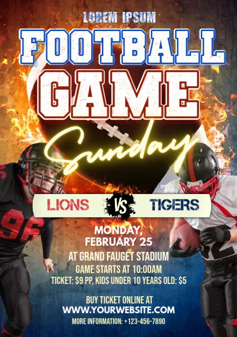 Copy of Red and Black Football Game Sport Flyer | PosterMyWall