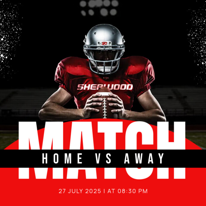 Plantilla de red and black football matchday poster | PosterMyWall