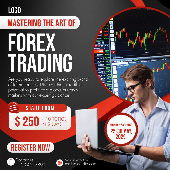 Copy of Red And Black Modern Forex Trading Training I | PosterMyWall