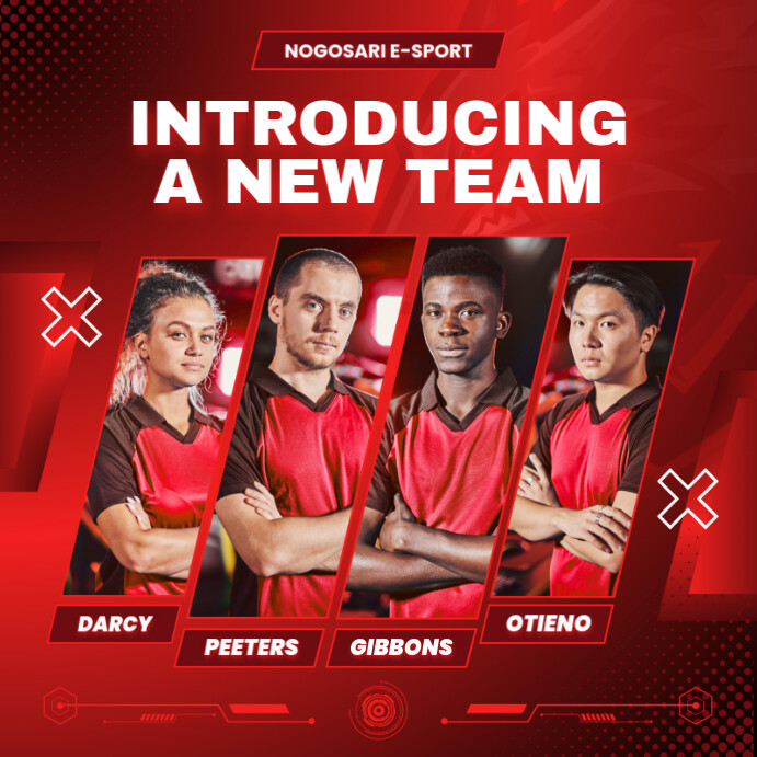 Copy of Red and Black Modern Futuristic E-Sport Team Instagram Post ...