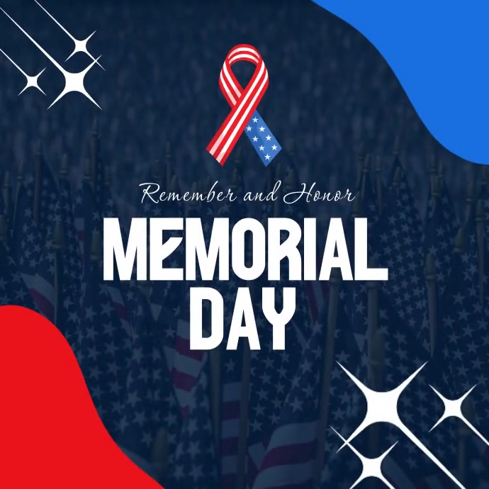 Red and Blue Modern & Minimal Memorial Day In Template | PosterMyWall