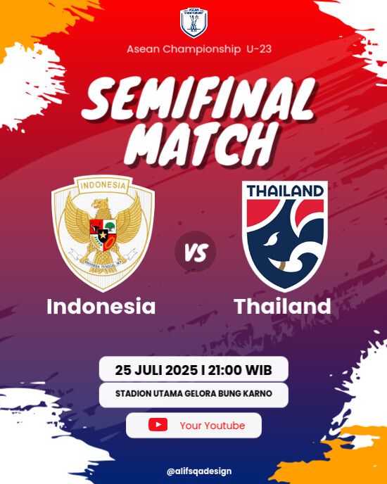 Copy of Red and Blue Professional Semifinal Match Indonesia Vs Thailand ...