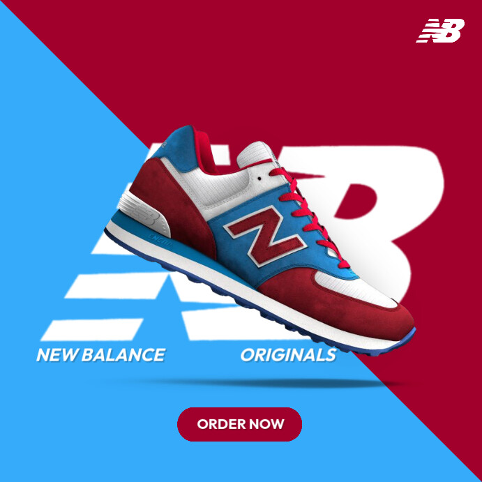 red and blue shoe sale ads template | PosterMyWall