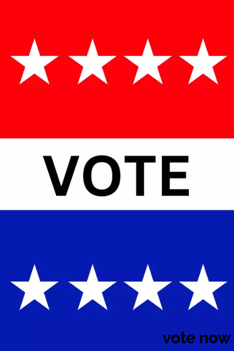 Red And Blue With White Stars Vote Poster Template | PosterMyWall
