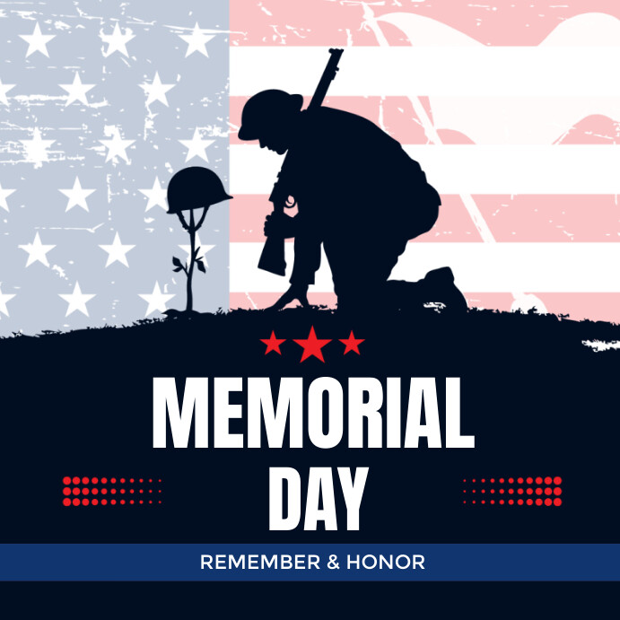 Copy of Red and Dark Blue Geometric Memorial Day Inst | PosterMyWall