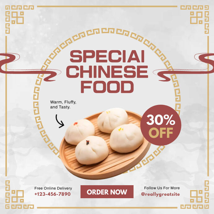 Red and Gold Classic Chinese Food Promotion I Template | PosterMyWall