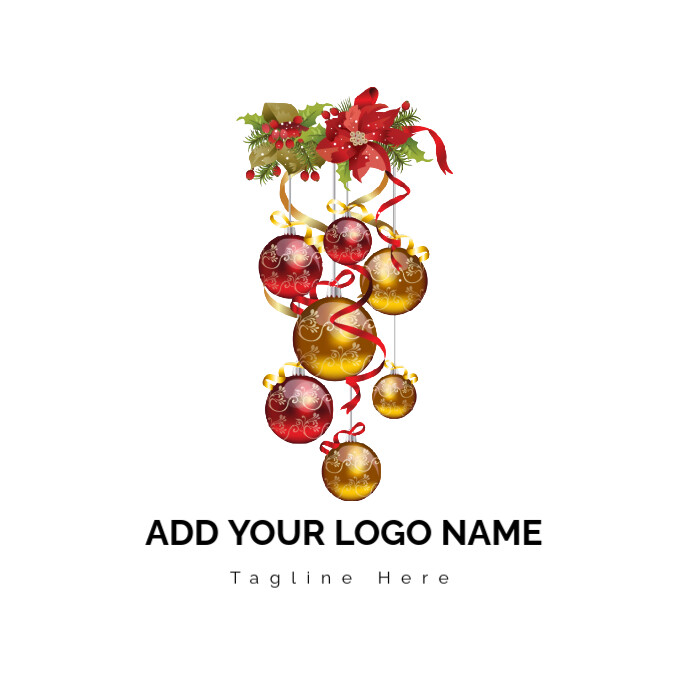 Copy of Red And Gold-colored Baubles Logo | PosterMyWall