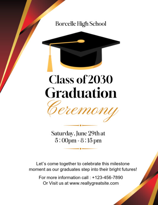 Red and Gold Graduation Ceremony Instagram Portrait Template | PosterMyWall