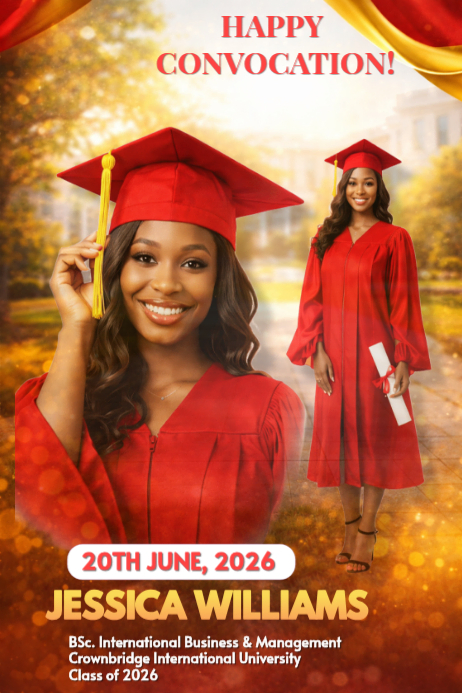 Red and Gold luxury graduation Convocation ceremony Template | PosterMyWall