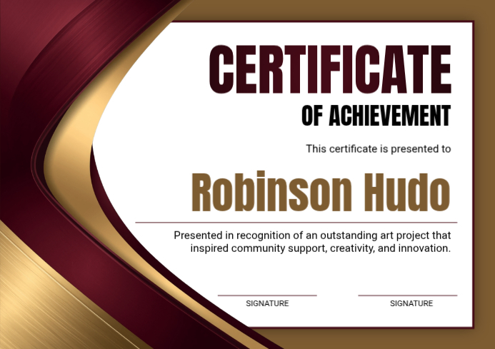 Plantilla de Red and Gold Professional Certificate of Achievement A4 ...