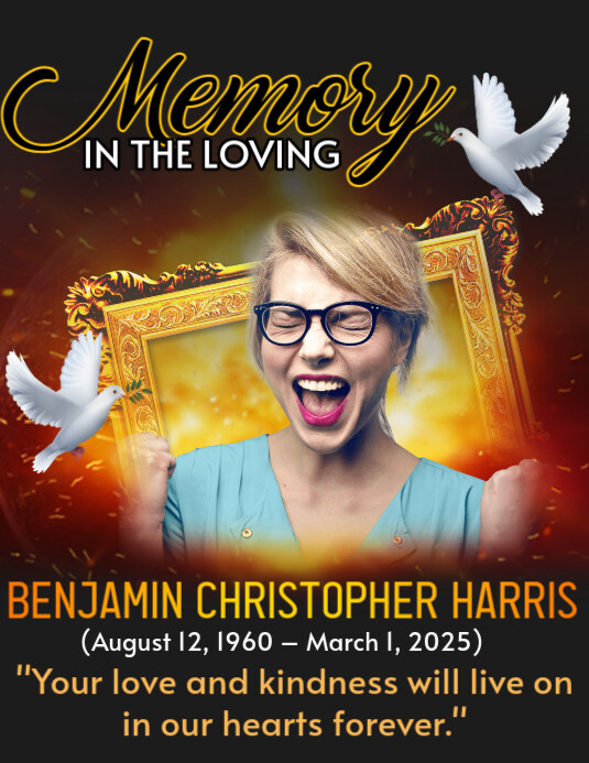 Red and Golden Funeral Flyer death anniversay Template | PosterMyWall