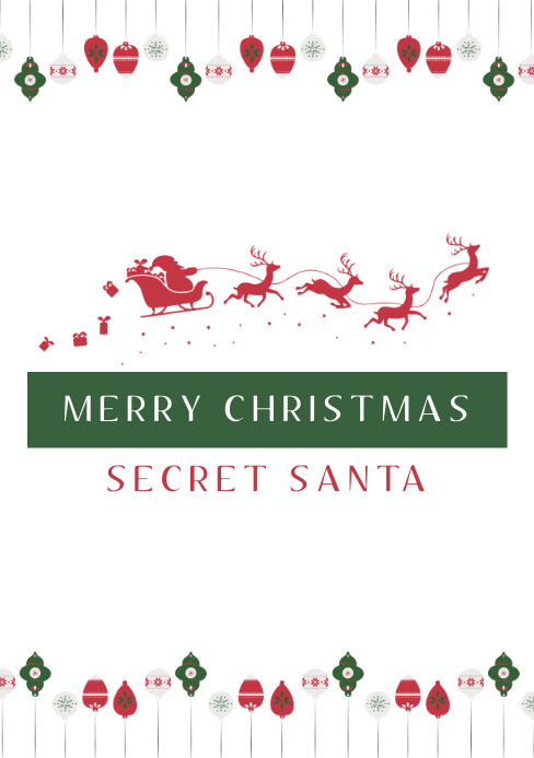 Red and Green Illustrated Santa Template | PosterMyWall