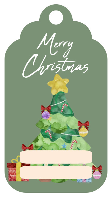 Red and Green Illustrative Christmas Tags Template | PosterMyWall