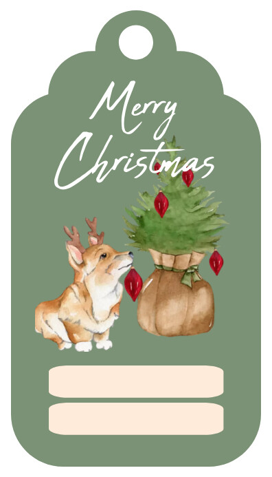 Red and Green Illustrative Christmas Tags Template | PosterMyWall