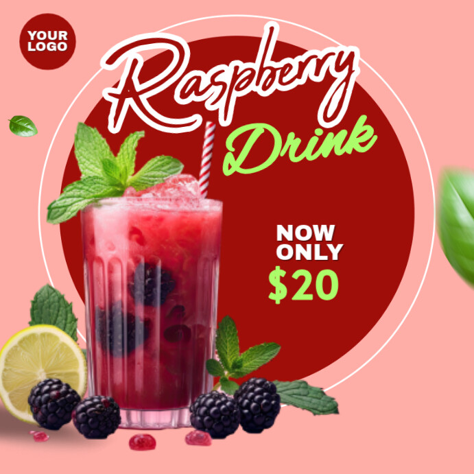 Copy of Red and Green Minimalist Drink Instagram Post | PosterMyWall