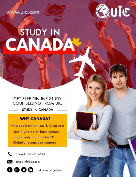 Ang Red And White Canada Immigration Flyer Template | PosterMyWall