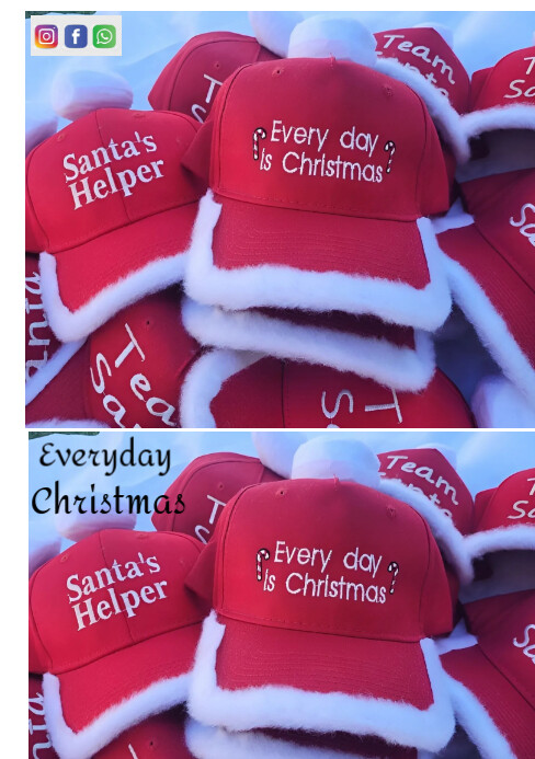 Plantilla de Red and white Collage Christmas Hat Caps A5 | PosterMyWall