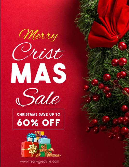 Copy of Red and White Elegant and Modern Christmas Sale Invitation ...