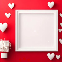 Red and white frame template | PosterMyWall