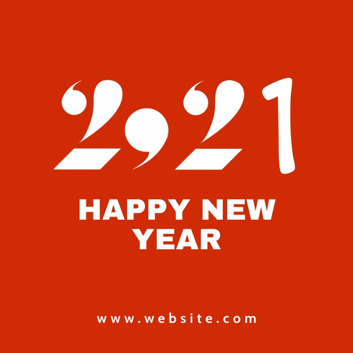 red and white generic new year 2021 banner Template | PosterMyWall