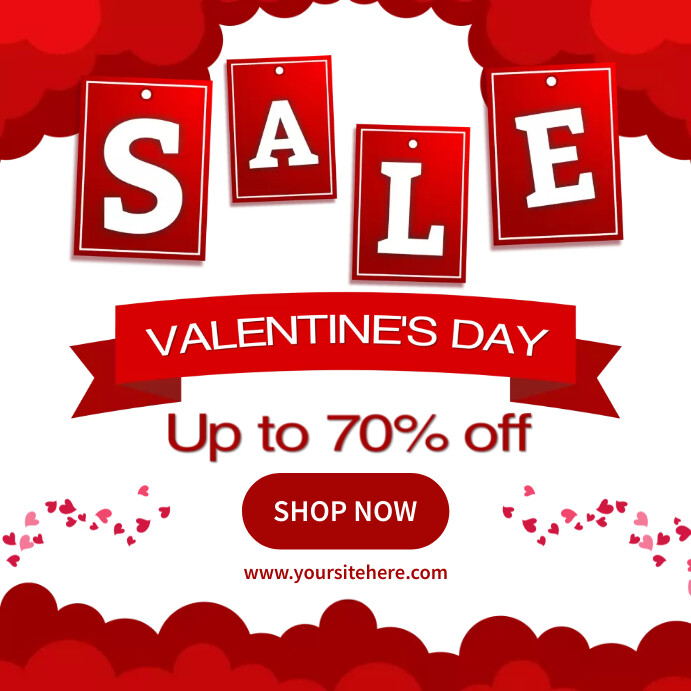 Red and White Illustrative Valentine’s Day Template | PosterMyWall
