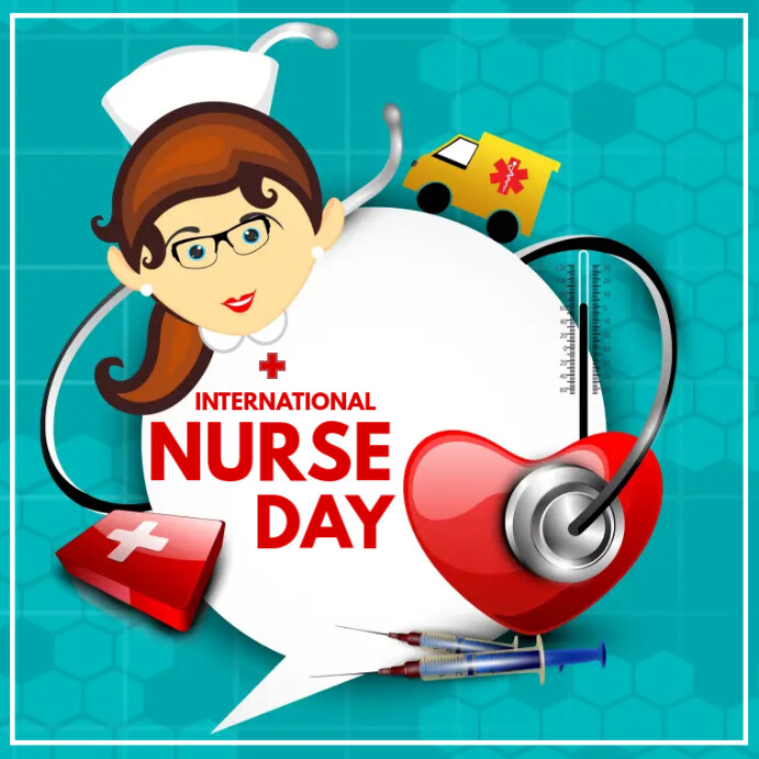 Red And White international Nurse Day Template | PosterMyWall