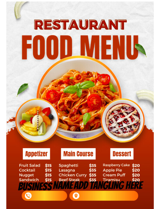 Red and white menu Template | PosterMyWall