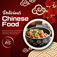 Red and Gold Classic Chinese Food Promotion I Template | PosterMyWall