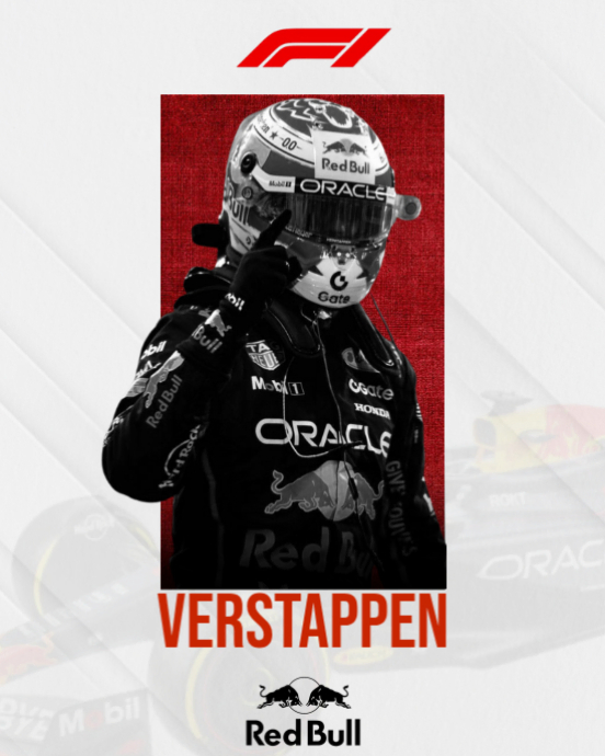 Plantilla de Red And White Modern Official Max Verstappen Redbull ...