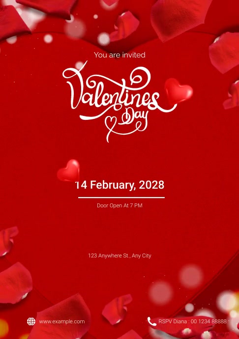 Red And White Modern Valentine’s party invi Template | PosterMyWall