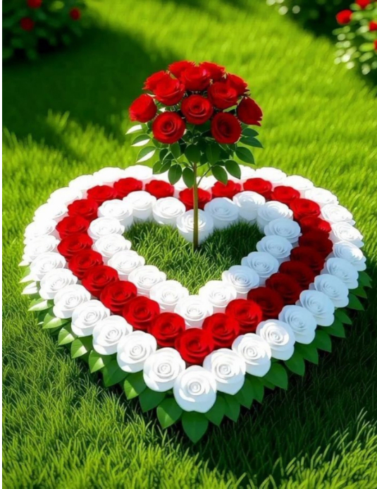 Red and white rose garden arrangement Template | PosterMyWall