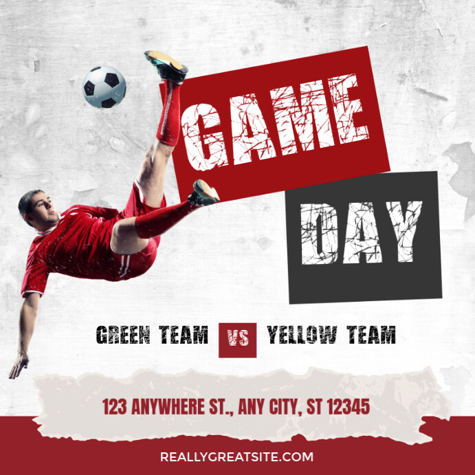 Red and White Scrapbook Sports Football Instagram Post Template ...